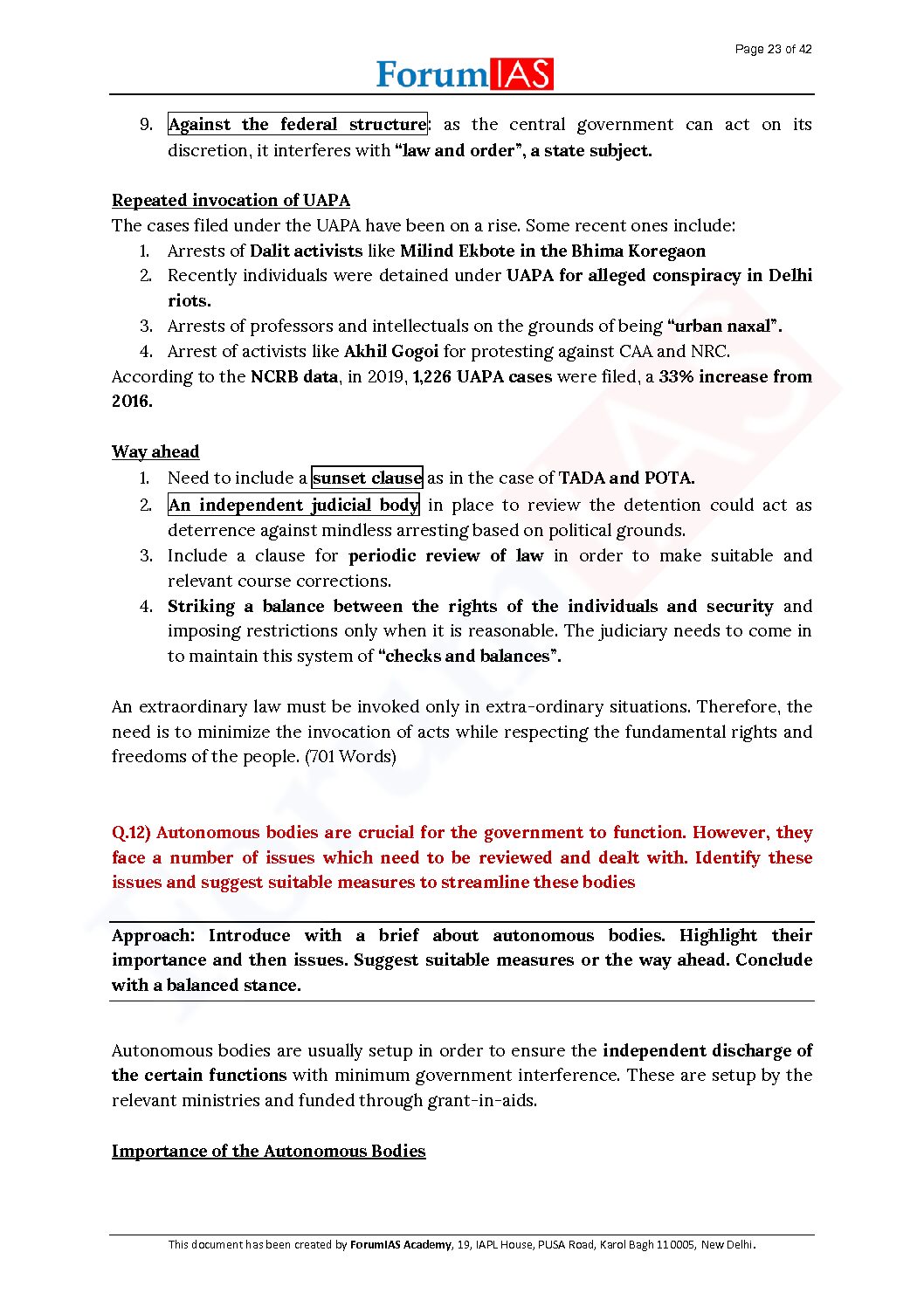 FORUMIAS MAINS GUIDANCE PROGRAM (TEST CODE 31034 TO 31036) 2020 (BLACK ...