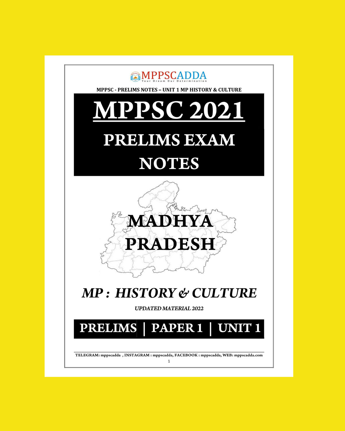 MPPSCADDA MPPSC 2021 PRELIMS EXAM NOTES –MP- MADHYA PRADESH -HISTORY ...