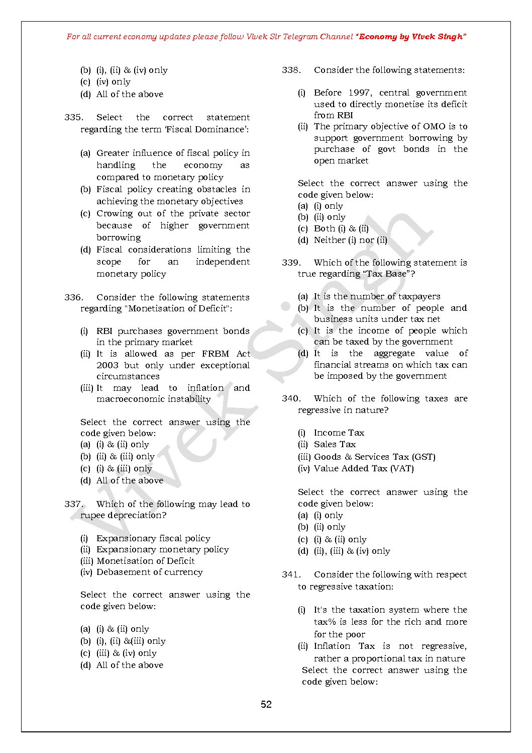 GENERAL STUDIES VIVEK SINGH ECO-550 SPECIALLY DESIGNED FOR UPSC PRELIMS ...