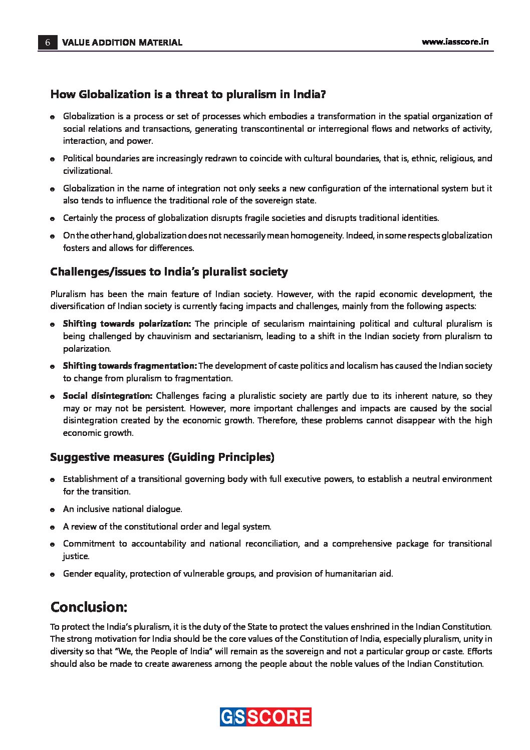 GS SCORE LEARNING AID SOCIETY VALUE ADDITION NOTES (BLACK & WHITE ...