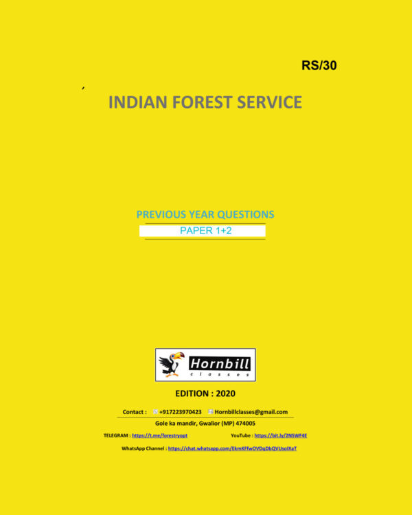 HORNBILL FORESTRY EDITION 2020 INDIAN FOREST SERVICE-PREVIOUS YEAR ...