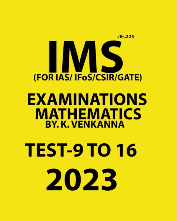 IMS 2023 TEST- 09 TO 16 2023 MATHEMETICS BY K. VENKANNA ENGLISH MEDIUM ...