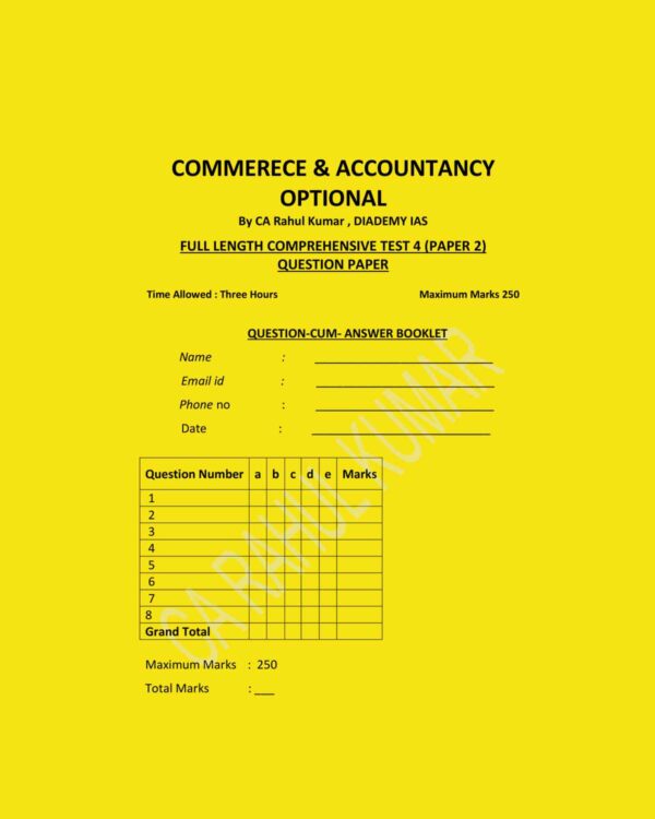 DIADEMY IAS 2023 QUESTION CUM ANSWER BOOKLETS TEST-4 (FULL TEST) 2023 ...