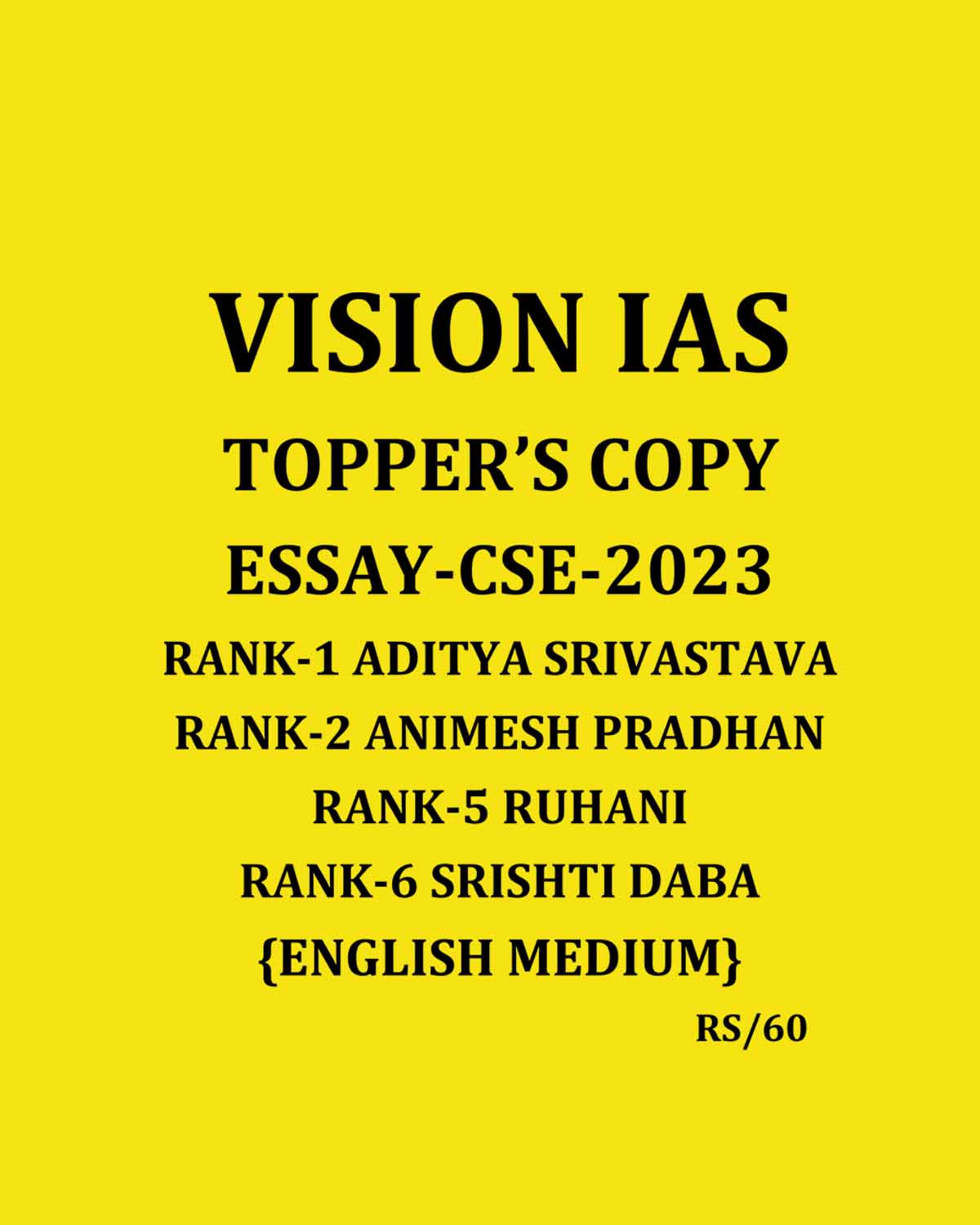 VISION IAS TOPPERS COPIES ESSAY TOPPERS COPY CSE-2023 FINAL {ENGLISH ...